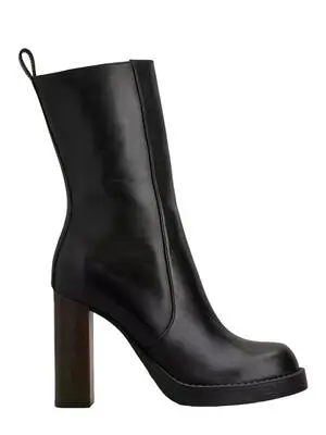 TOD'S Leather Block-heel Boots - Black