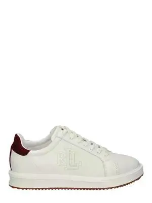 Ralph Lauren Logo-embroidered Leather Sneakers - White