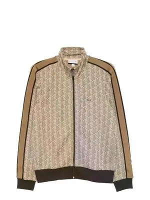Lacoste Monogram Zip-up Sweatshirt - Neutrals