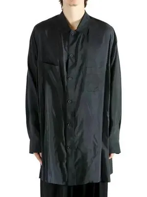 Yohji Yamamoto Double-pocket Cupro Shirt - Black