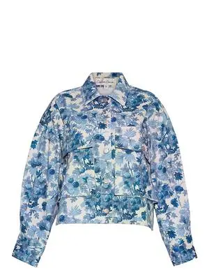 Cara Cara Kobie Floral-print Denim Jacket - Blue