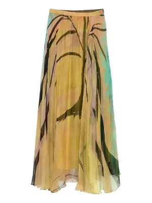 MES DEMOISELLES Abstract-Print Pleated Skirt