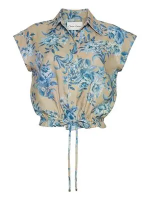 CARA CARA Octavia Floral Print Linen Shirt
