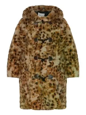 Munthe Leopard-print Toggle Coat - Brown