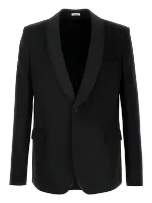 Alexander McQueen Shawl-lapels Wool Blazer - Black