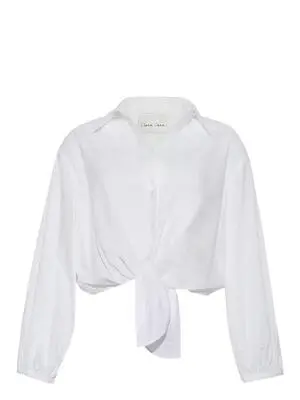 Cara Cara Rumson Balloon-sleeve Tie-front Shirt - White