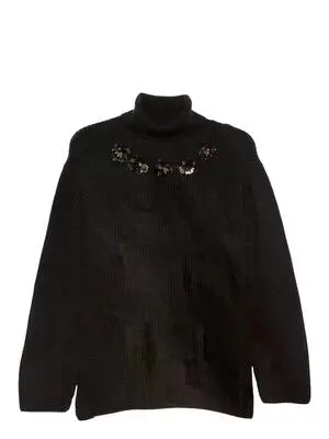 P.a.r.o.s.h Roll-neck Sequin-embellished Sweater - Brown