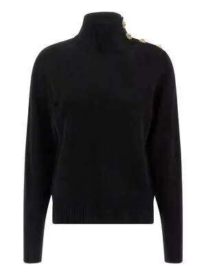 Balmain Coin-button High-neck Sweater - Black