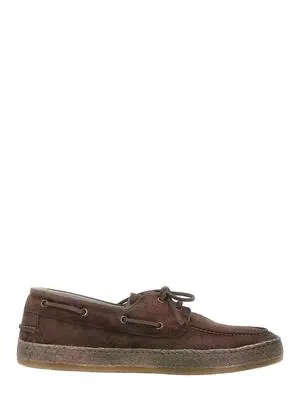 CORVARI Lace-up Suede Boat Shoes - Brown