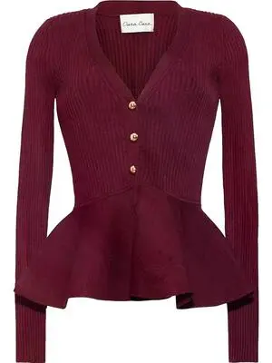 Cara Cara Viva Ribbed Buttoned Top - Red