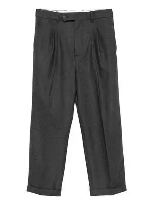 Drole De Monsieur Virgin Wool Blend Straight-leg Trousers - Grey