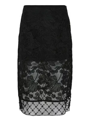 3.1 Phillip Lim Floral-lace Midi Skirt - Black