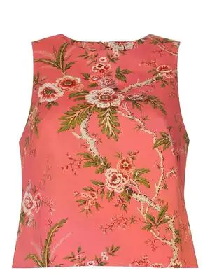 Cara Cara Floral Print Sleeveless Top - Pink