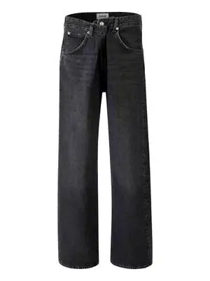AGOLDE Buttoned Straight-leg Jeans - Black