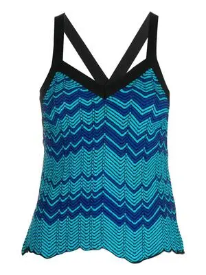 WALES BONNER Knitted Pleated Top - Blue