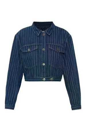 Munthe Lindy Pinstripe Cropped Jacket - Blue