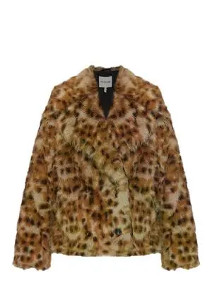 Munthe Leopard-print Double-breasted Jacket - Brown