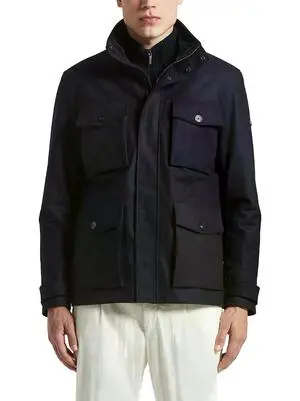 Peserico Flap-pocket Field Jacket - Blue