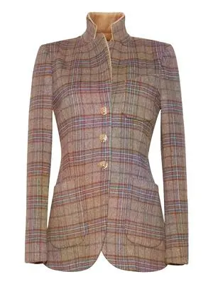 Cara Cara Ross Plaid-check Wool Blazer - Grey