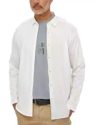 Armani Exchange Logo-tape Long-sleeve Shirt - White