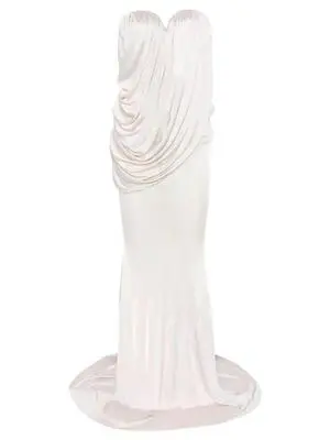 Giuseppe Di Morabito Draped Cowl-neck Mermaid Gown - White