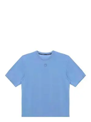 MARINE SERRE Moon-logo Cotton T-shirt - Blue