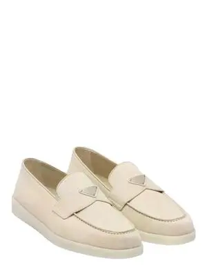 Prada Logo Triangle Loafers - Neutrals