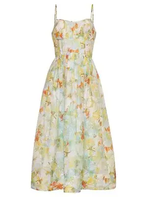 Cara Cara Alba Floral-print Midi Dress - Blue