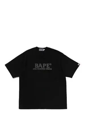 A BATHING APE Rhinestone-embellished Logo T-shirt - Black