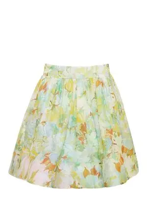 Cara Cara Alba Floral-print Pleated Mini Skirt - Blue