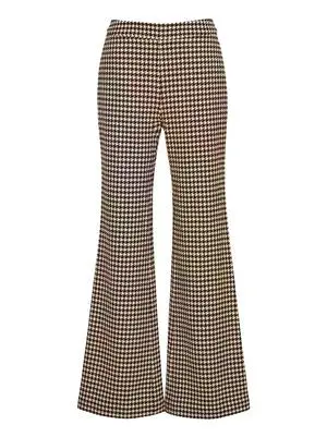 Cara Cara Christopher Houndstooth Flared Trousers - Black