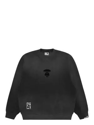 AAPE BY *A BATHING APE® Logo-patch Crewneck Sweater - Black