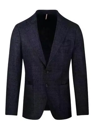 SANTANIELLO Houndstooth-pattern Blazer - Blue