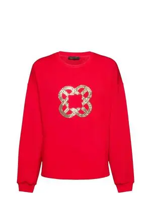 ELENA MIRO` Embellished Sweatshirt - Red