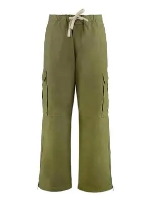Palm Angels Drawstring Cargo Trousers - Green