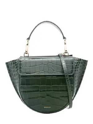 WANDLER Mini Hortensia Crocodile-embossed Tote - Green