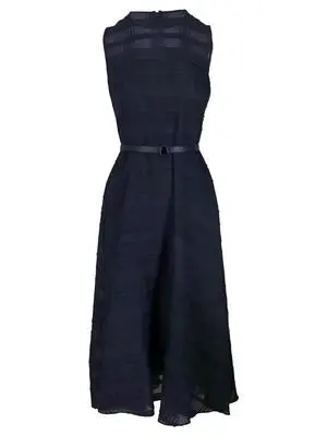 Akris Belted Textured Midi Dress - Blue