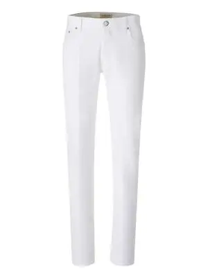 Jacob Cohen Button-fly Straight Leg Jeans - White