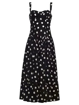 Cara Cara Santiago Polka-dot Midi Dress - Black