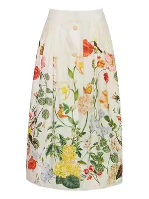 Cara Cara Marge Floral-print Midi Skirt - Neutrals