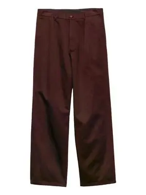 Prada Triangle-logo Cotton Trousers - Brown