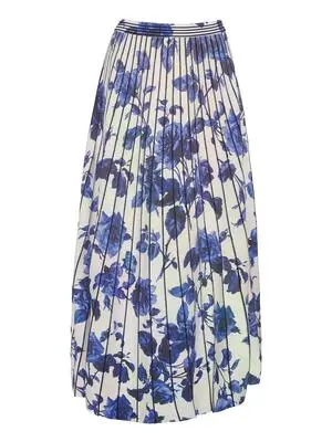 Cara Cara Tavira Floral Pleated Midi Skirt - Neutrals