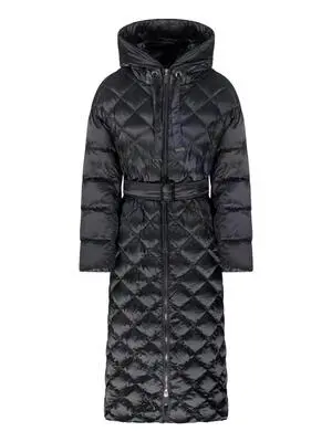 Max Mara Quilted Belted Coat - Grey