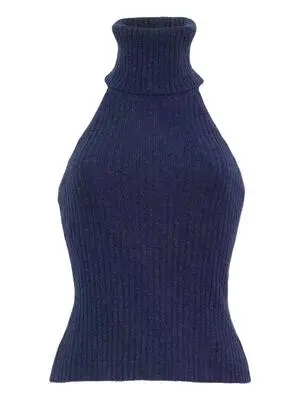 Cara Cara Samson Ribbed High-neck Top - Blue