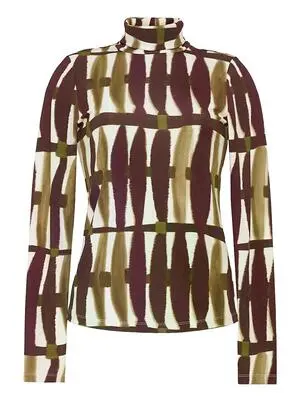 Cara Cara Suzie Abstract-print Mock-neck Top - Neutrals