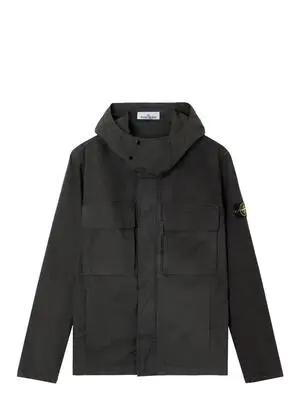 Stone Island Hooded Patch-pocket Jacket - Black