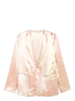 Alberta Ferretti Satin Single-breasted Blazer - Pink
