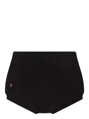 Eterne Ribbed High-waisted Shorts - Black