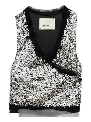 Isabel Marant Tahina Sequined Vest - Black