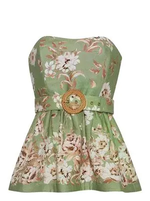 Cara Cara Tilda Floral Peplum Top - Green